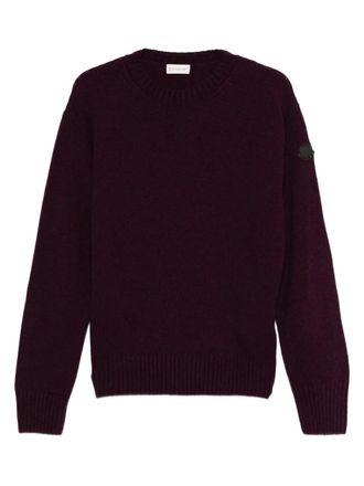 Moncler pull à patch logo - Violet