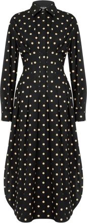 Moschino Femme, Robes, Noir, Taille: 38 FR Robe Chemise en Popeline de Coton Imprim&eacute;e &agrave; Pois