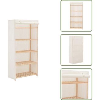 vidaXL The Living Store Kleiderschrank Wei&szlig; 79 x 40 x 170 cm Stoff - Kleiderschrank - Garderoben - Textilschr&auml;nke - Wei&szlig;er Kleiderschrank - Holzrahmen