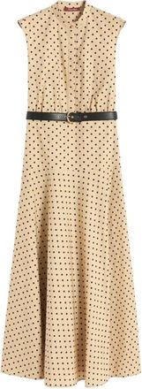 Max Mara Femme, Robes, Beige, Taille: 36 FR Abito chemisier lungo smanicato