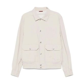 Brunello Cucinelli Homme, Vestes, Beige, Taille: XL Veste &Eacute;l&eacute;gante en Coton pour Homme