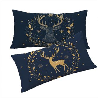 Generic Kissenbezug 50x70cm Marineblau Kissenbez&uuml;ge Tier Kissenbez&uuml;ge Leinen Dekokissen Kopfkissenbezug Cushion Cover Unsichtbarer Rei&szlig;verschluss Weich und Be