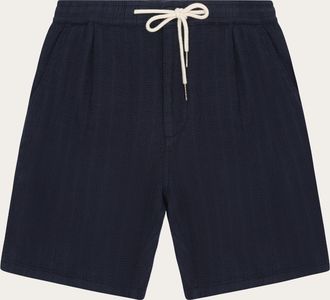 Knowledge Cotton Apparel Herren vegan Shorts Fig Loose Structure Night Sky Navy