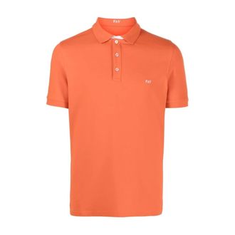 Fay Bicolor Polo Shirt - - Tops - Herren - Orange - S