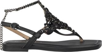 Alma En Pena Alma EN Pena, Femme, Chaussures, Noir, Taille: 39 EU Flat Sandal With Nappa Leather Trim