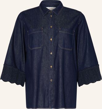 Marina Rinaldi Marina Rinaldi Oversized-Jeansbluse Mrsabissi Mit 3/4-Arm blau