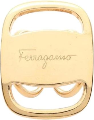 Ferragamo Bague de Foulard Pre-owned - Femme - Pre-owned - Jaune - Taille: ONE Size