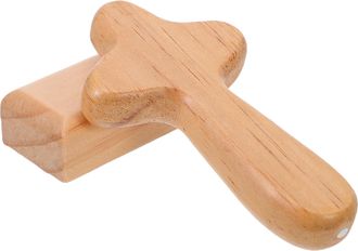 Valiclud Holzkreuz mit Magnetfu&szlig; Rustikale Tischkreuz Statue 10,4x6x1,5cm Stehendes Gebetskreuz f&uuml;r Wohnzimmer B&uuml;ro und Kirche Handgefertigte Dekoration