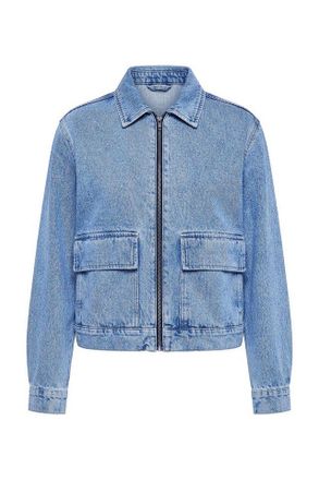STUDIO UNTOLD Sommerjacke Jeansjacke Boxy Shape Zipper viele Taschen