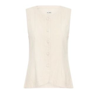 Ichi Ichi - Chemisier Naturel Ecru avec Boutons - Femme - Tops - Beige - Taille: 42 FR