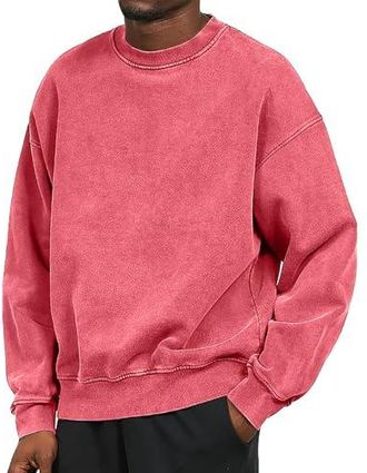 Generic Sweatshirts pour hommes en coton polaire pour homme - Pull noir surdimensionn&eacute; pour homme - Veste de chef en coton pour homme - Sans capuche - Veste d
