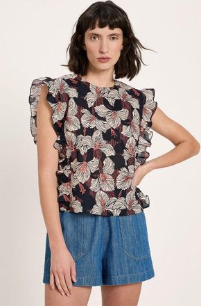 Lanius Lanius Damen vegan Bluse Ruffles Bloom Onyx