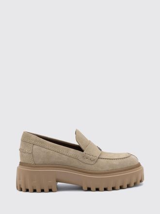 Hogan Mocassins Penny H700 en cuir su&eacute;d&eacute; avec logo H m&eacute;tallique