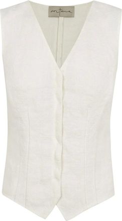 Cortana Femme, Tops, Blanc, Taille: 40 FR Lupe Linen Vest