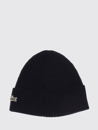 Lacoste Beanie aus reiner Wolle mit Umschlag und gesticktem Krokodil-Logo von
