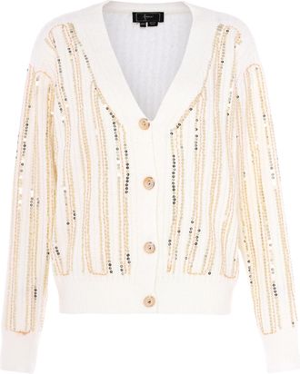 Faina Pailletten Damen Wollwei&szlig;