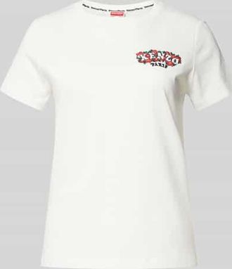 Kenzo T-Shirt mit floralem Label-Stitching