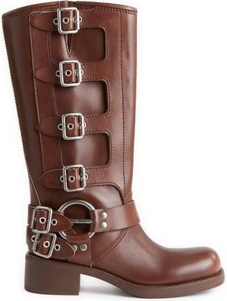 Miu Miu Bottes &agrave; sangles en cuir