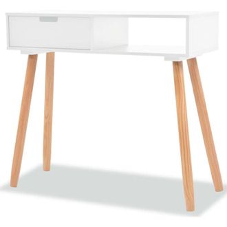 vidaXL Konsolentisch Kiefernholz Massiv 80 x 30 x 72 cm Wei&szlig; - Vidaxl