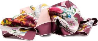 Gucci T&uuml;cher & Schals - Silk Scarf With Floral Pattern - Gr. unisize - in Rot - f&uuml;r Damen