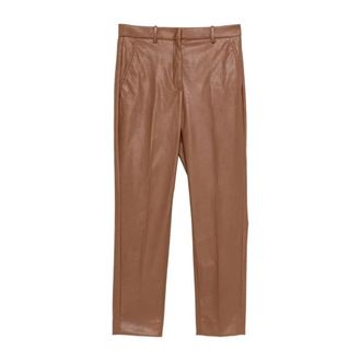 Incotex Femme, Pantalons, Brun, Taille: 38 FR Leather Pantalons
