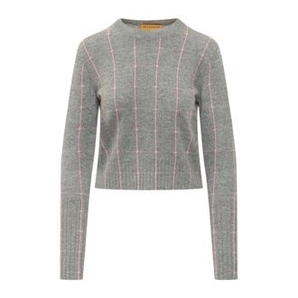Guest In Residence Shrunken Check Crew - - Knitwear - Damen - Grau - S