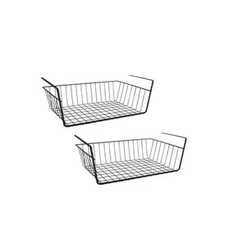 MSV 2 Aufbewahrungsk&ouml;rbe unter dem Regal, 38,5 x 25,5 x 14 cm, Stahl, mattschwarz