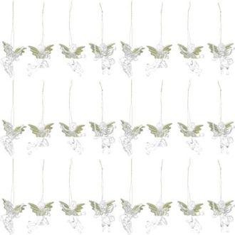 Pretyzoom Ornements Suspendus De No&euml;L Ange Transparent Pendentifs Chics pour Sapin D&eacute;Corations Anges Mini-Ornements 6X4.5X3.5Cm Ambiance Festive