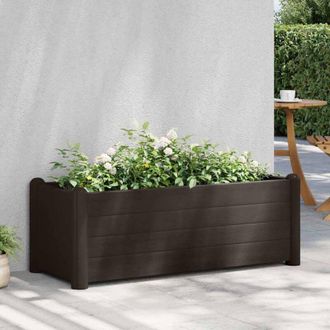 vidaXL Vidaxl - Lit sur&eacute;lev&eacute; de jardin 100x43x35 cm - Polypropyl&egrave;ne moka r&eacute;sistant aux UV - Capacit&eacute; 80 litres - Avec fond de drainage