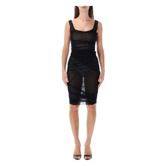 The Attico Robe midi en tulle - Femme - Robes - Noir - Taille: 38 FR
