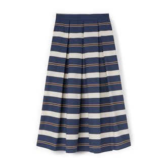 Motivi Gestreifter Faltenrock - - Skirts - Damen - Blau - 2XS