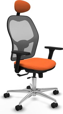 Piqueras y Crespo Ergonomischer Stuhl mit 3D-Armen, h&ouml;henverstellbare Lendenwirbelst&uuml;tze und festes Kopfteil, ausgestattet mit Syncro/Traslack und injiziertem Schaumsto