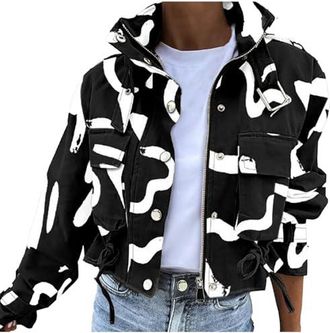 Generic Vestes pour femmes 2026 : cardigan &agrave; manches longues &agrave; imprim&eacute; floral pour femme, blanc, XXL