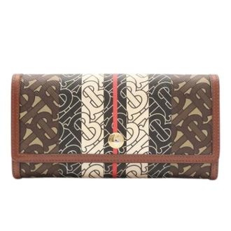 Burberry Portefeuille long (bi-pli) Pre-owned - Femme - Pre-owned - Brun - Taille: ONE Size