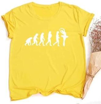 Keephen Femmes Danse T-Shirt Dr&ocirc;le Danse Amoureux Col Ras du Cou T-Shirt Danse Danseur Impression 3D Manches Courtes Tee Casual Col Rond Tops
