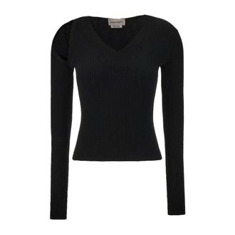 Alexander McQueen Damen, Strickwaren, Schwarzk, MGr&ouml;&szlig;e