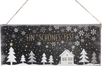 dio Only for You Metallschild | Ein sch&ouml;nes Fest schwarz/wei&szlig; | Schild Tafel T&uuml;rschild Weihnachten | 30x13 cm