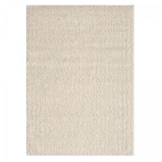 Jadorel Jadorel - Tapis shaggy &Oslash;160cm cr&egrave;me tiss&eacute; rond motif uni LYN4 unila