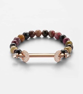 Ananya Armband Chakra aus Turmalin mit 18kt Ros&eacute;gold, Diamanten und Quarz