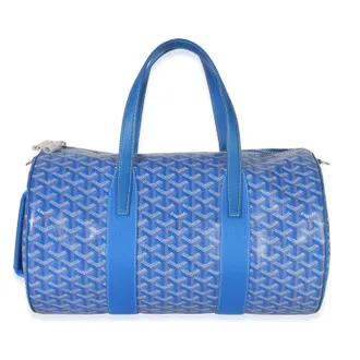 Goyard Sky Blue Goyardine Barrel 40 Sports Bag