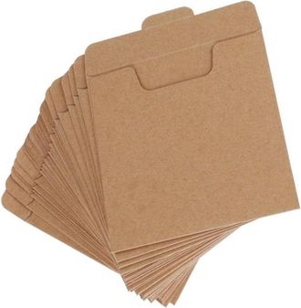 Lurrose 25 Stück Teiliges CD Umschlag aus Kraftpapier Tragbare Multifunktionale CD Schutzhüllen Praktische Aufbewahrung