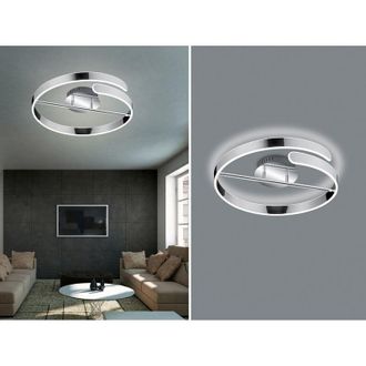 Reality Led Deckenleuchte parma Metall Chrom/Wei&szlig; 3 Stufen Dimmer Ring, &oslash; 50cm