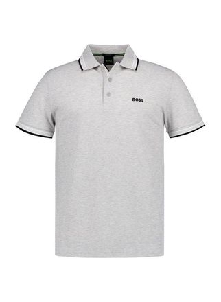 HUGO BOSS Herren Polo-Shirt grau Baumwoll-Piqu&eacute;