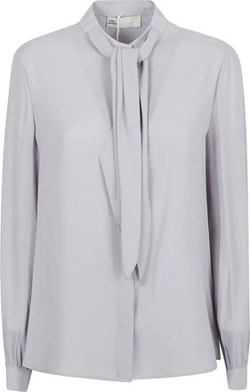 Tory Burch Femme, Blouses et Chemises, Gris, Taille: 38 FR Chemisier Georgette &agrave;