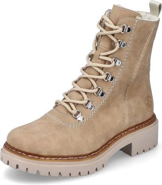 Rieker Damen Schnürstiefeletten 72643, Frauen Stiefeletten,halbstiefel,Kurzstiefel,uebergangsschuhe,uebergangsstiefel,Boots,beige (60),37 EU / 4 UK