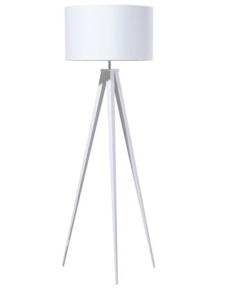Beliani Moderne Stehlampe Polyester/Metall weiß Stiletto