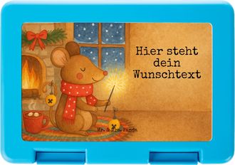 Mr. & Mrs. Panda Personalisierte Brotdose Maus Weihnachten Design - Geschenk, Aufbewahrungsbox, Frohe, Vesperdose, Personalisiert, Mit Namen, Weihnachtsgru&szlig;, Brotb&uuml;chs