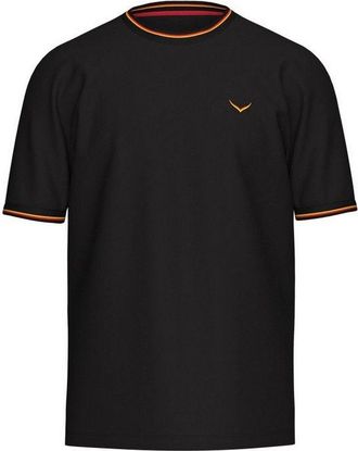 Trigema T-Shirt TRIGEMA Deutschland T-Shirt mit kontrastfarbigen B&uuml;ndchen (1-tlg)