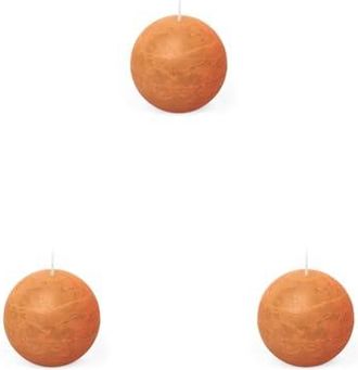 Spaas Rustikale Kugelkerze 80 mm 24St. - orange (Packung mit 3)