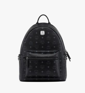 MCM Stark Rucksack in Visetos mit seitlichen Nieten COGNAC VISETOS